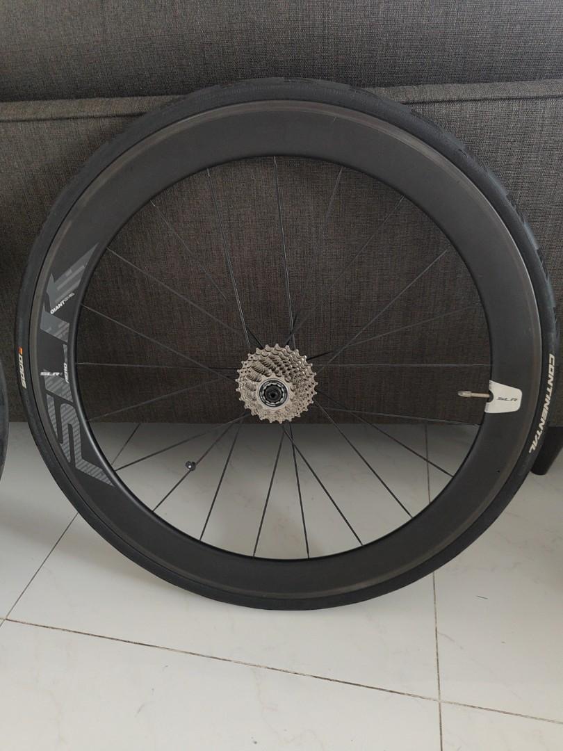 Giant SLR1 55mm aero carbon rim brake wheelset, Sports Equipment ...