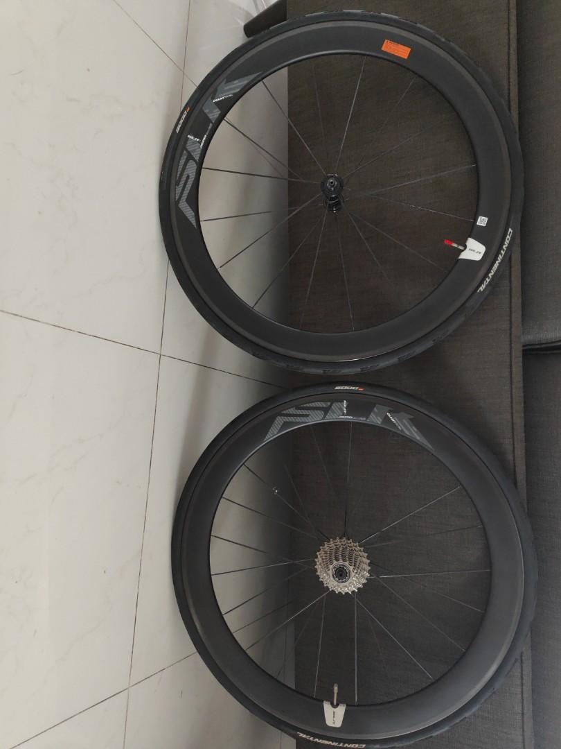 Giant SLR1 55mm aero carbon rim brake wheelset, Sports Equipment ...