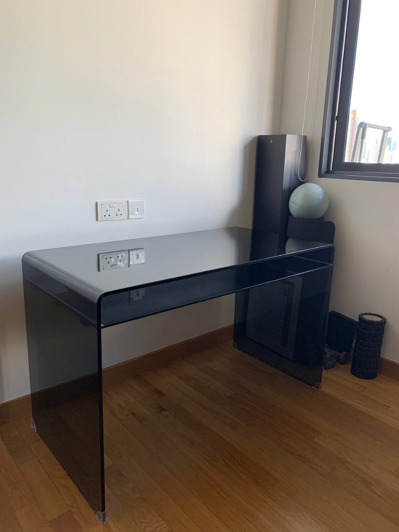 Glass study table, Furniture & Home Living, Furniture, Tables & Sets on ...