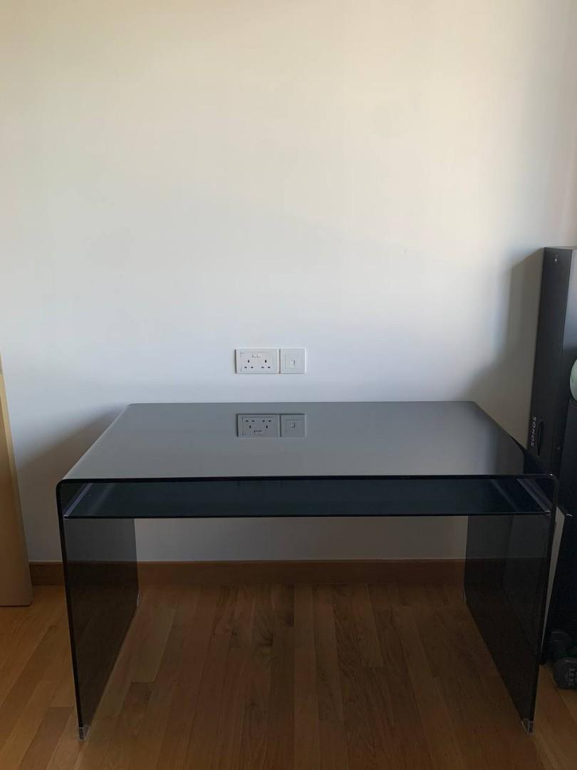 Glass study table, Furniture & Home Living, Furniture, Tables & Sets on ...