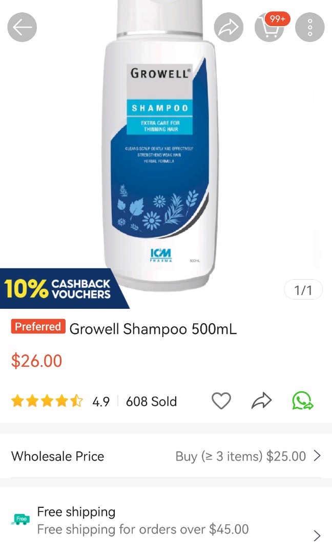 Growell Shampoo (Helps w Thinning Hair), Beauty & Personal Care, Hair ...