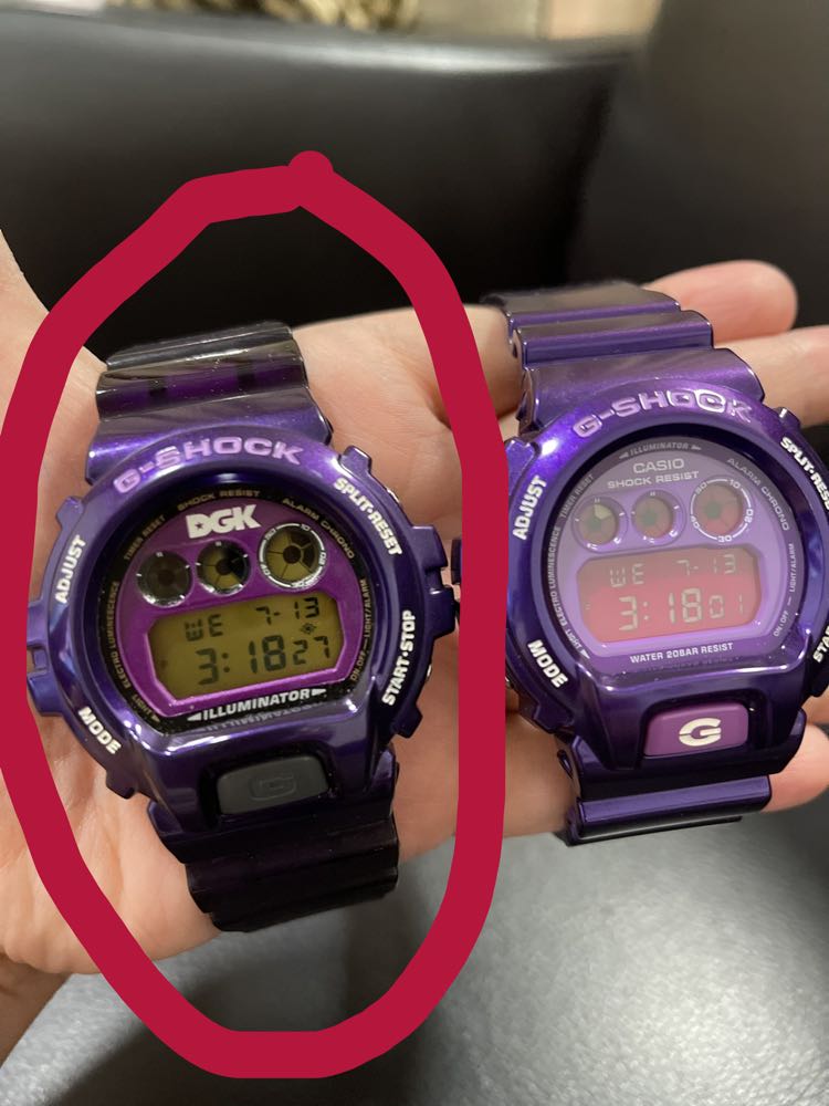 gshock dw6900 purple custom dgk original, Luxury, Watches on Carousell