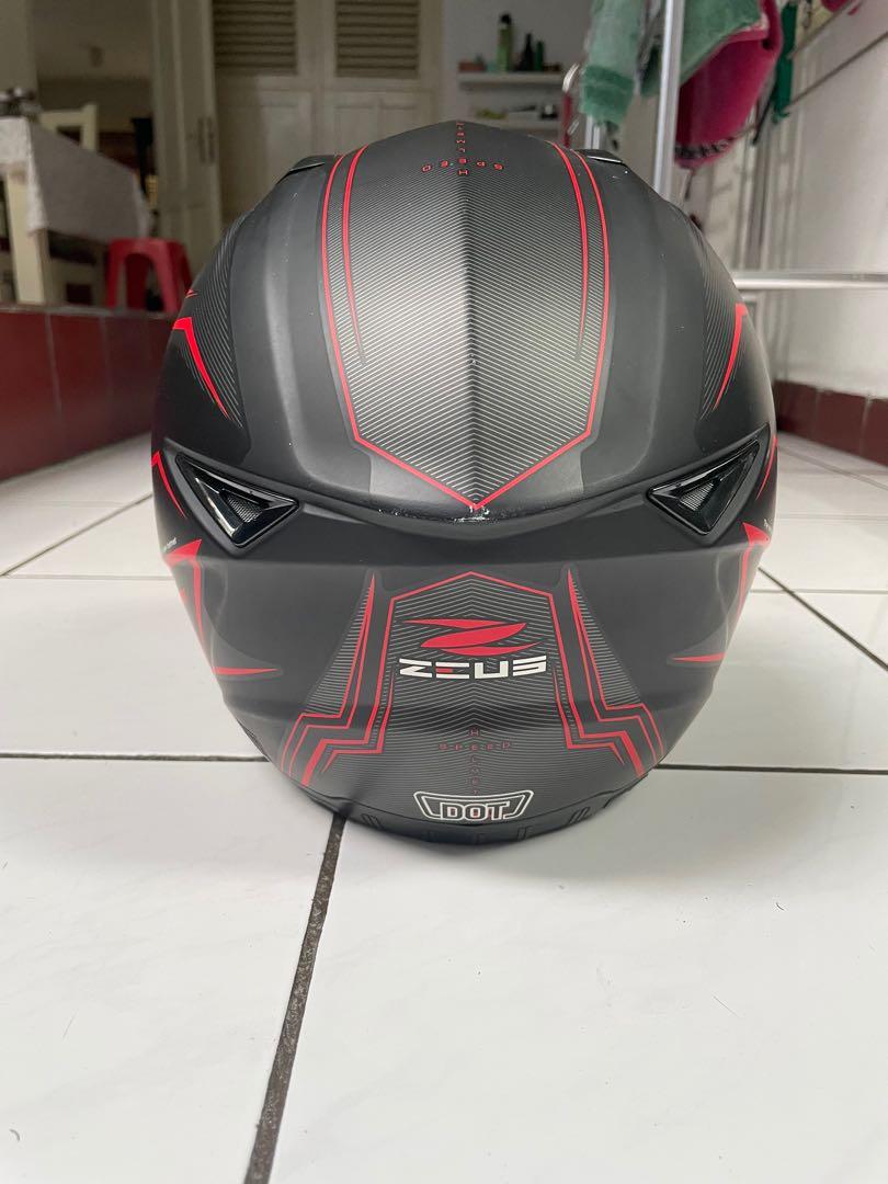 Helm Full Face ZEUS 811, color Red Matt, size M, Motor di Carousell