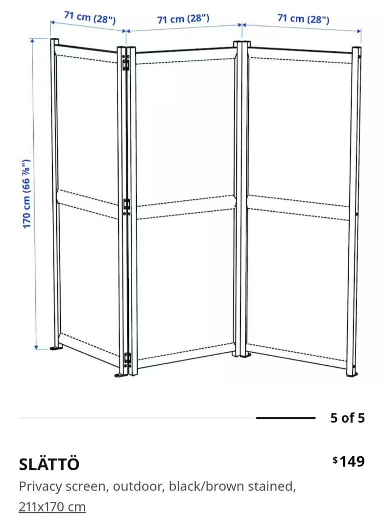 Ikea Screen Slatto, Furniture & Home Living, Outdoor Furniture on Carousell