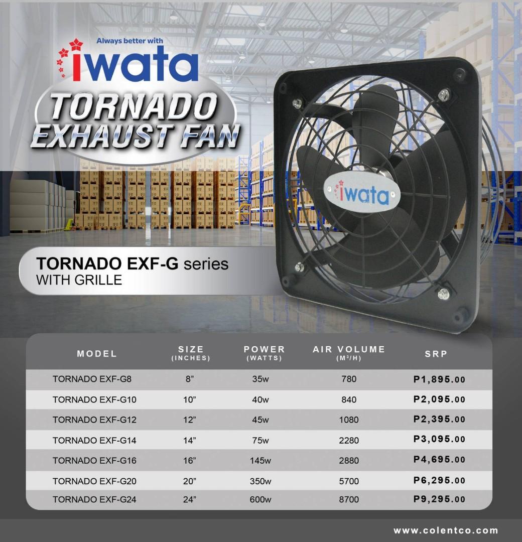 IWATA INDUSTRIAL EXHAUST FAN GRILLE TYPE, TV & Home Appliances, Air ...