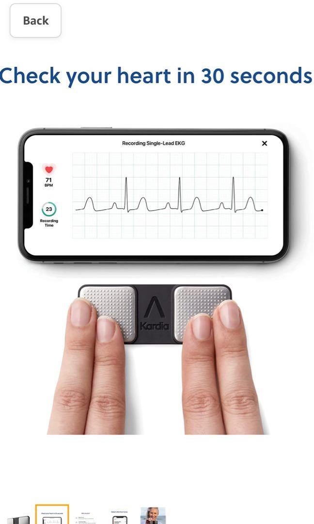 KardiaMobile Personal EKG Device and Heart Monitor - Single-Lead EKG - 3 Detections - Detect ...