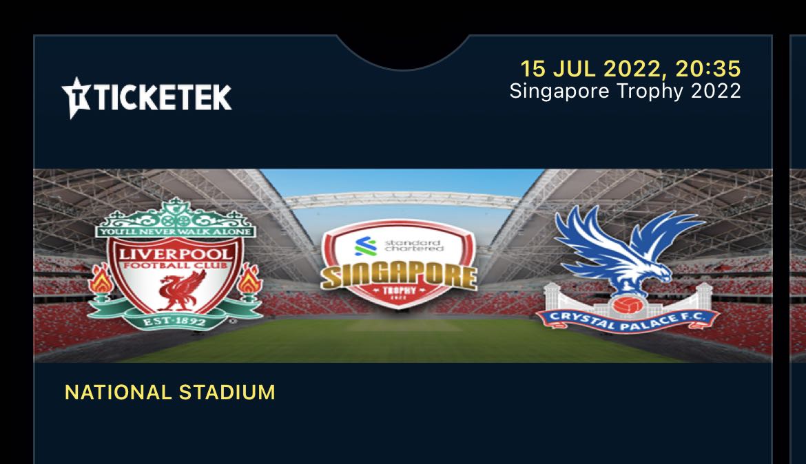 Liverpool vs Crystal Palace tickets, Tickets & Vouchers, Event Tickets on Carousell