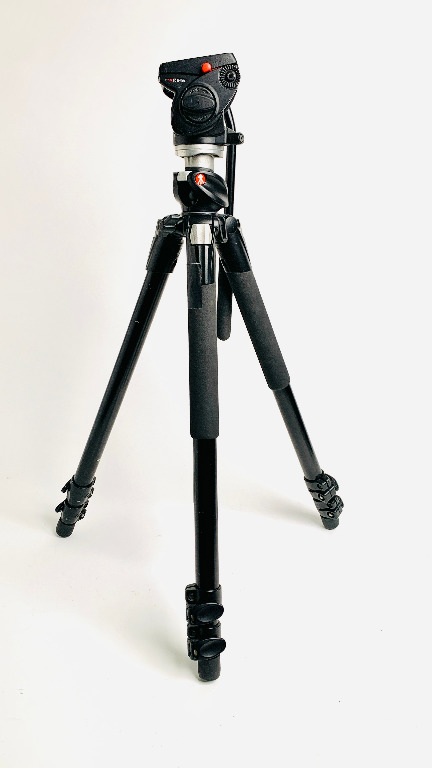 Manfrotto 055XPROB Pro Aluminum Tripod with 701HDV Pro Fluid Video Mini ...