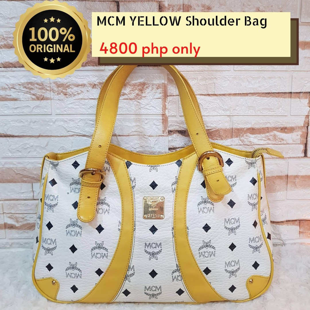 MCM yellow Shoulder Bag, Luxury, Bags & Wallets on Carousell