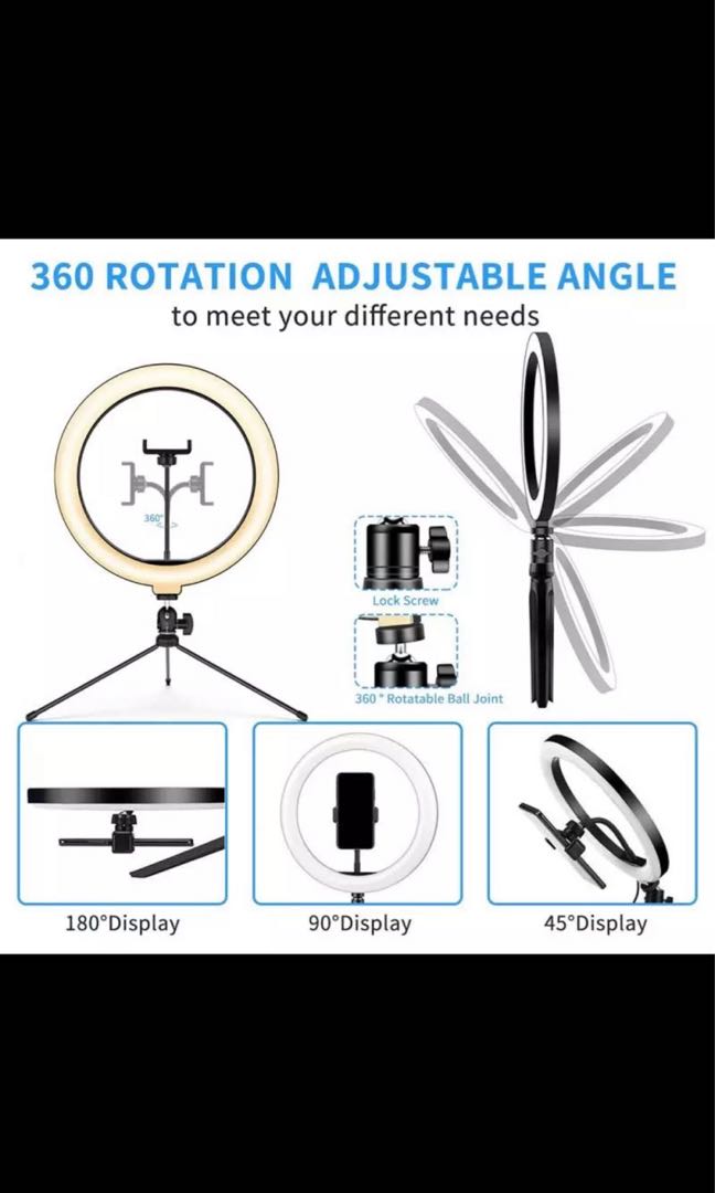 mini metal tripod + led ring light, Photography, Photography ...