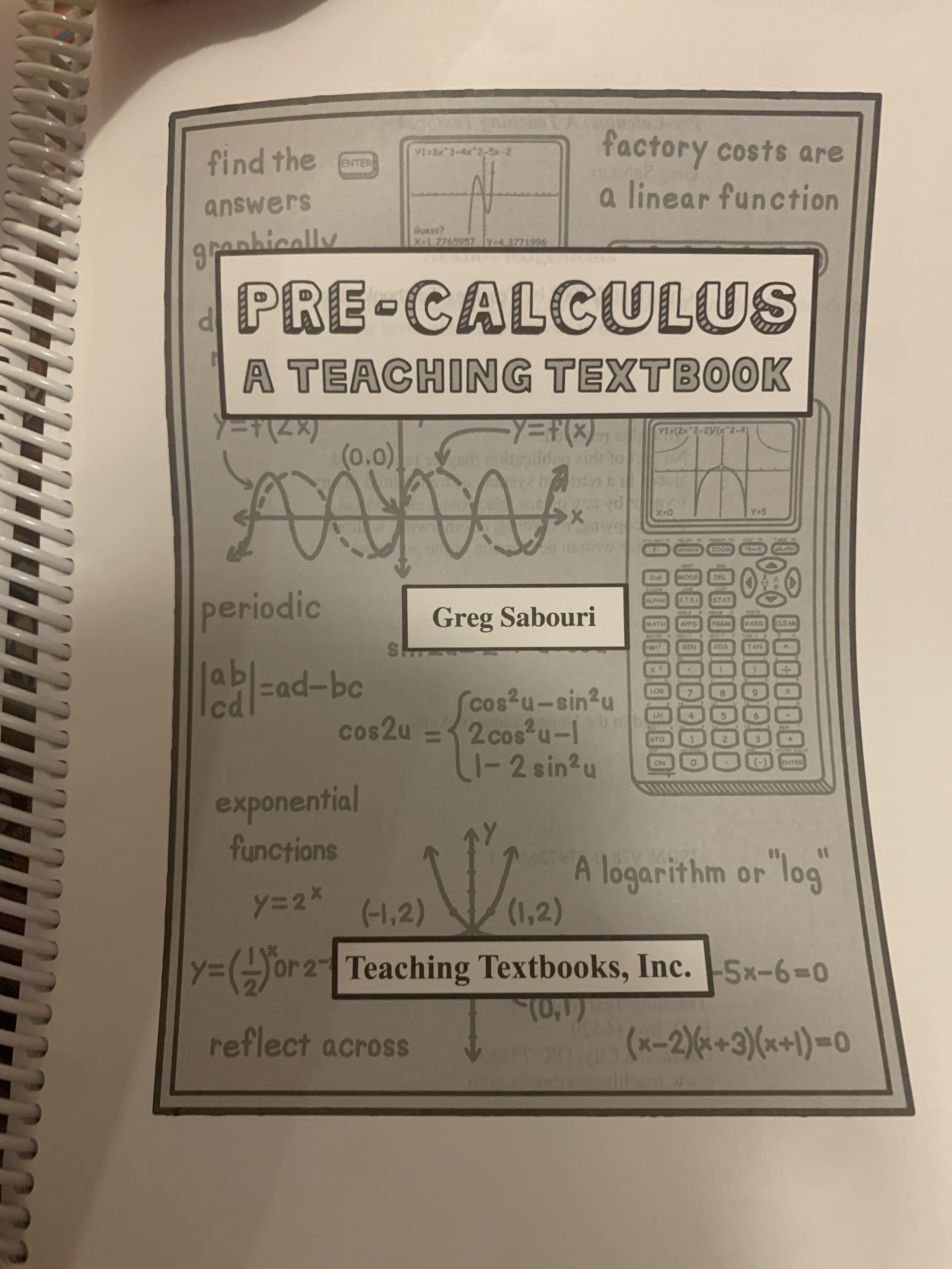 Pre-Calculus: A Teaching Textbook by Greg Sabouri, Hobbies & Toys ...