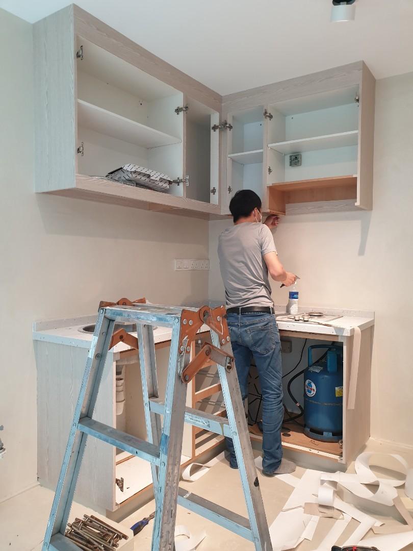 Relamination / Wrap / Rewrap for Kitchen Cabinets, Feature Wall ...