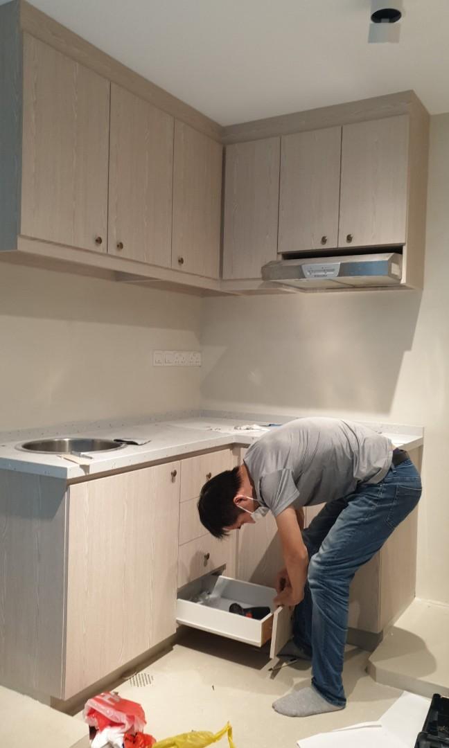 Relamination / Wrap / Rewrap for Kitchen Cabinets, Feature Wall ...