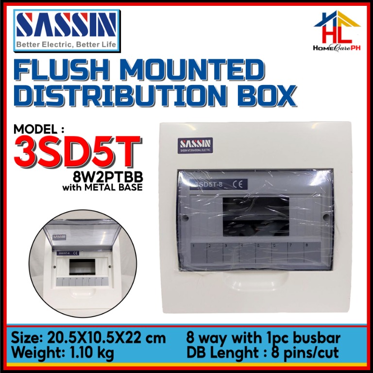 Sassin Flush Mounted Distribution Box with Metal Base 3SD5T more models ...