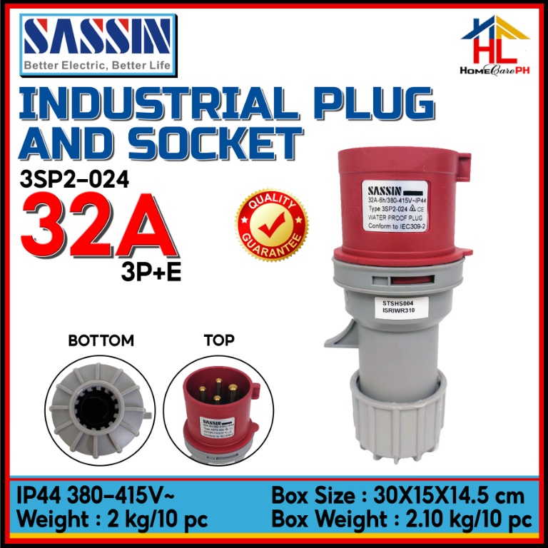 Sassin Industrial Plug and Socket model: 3SP2-024, Commercial ...