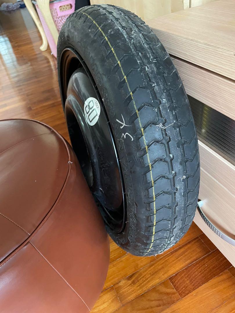 Spare Tyre Temporary with rim, Car Accessories, Tyres & Rims on Carousell