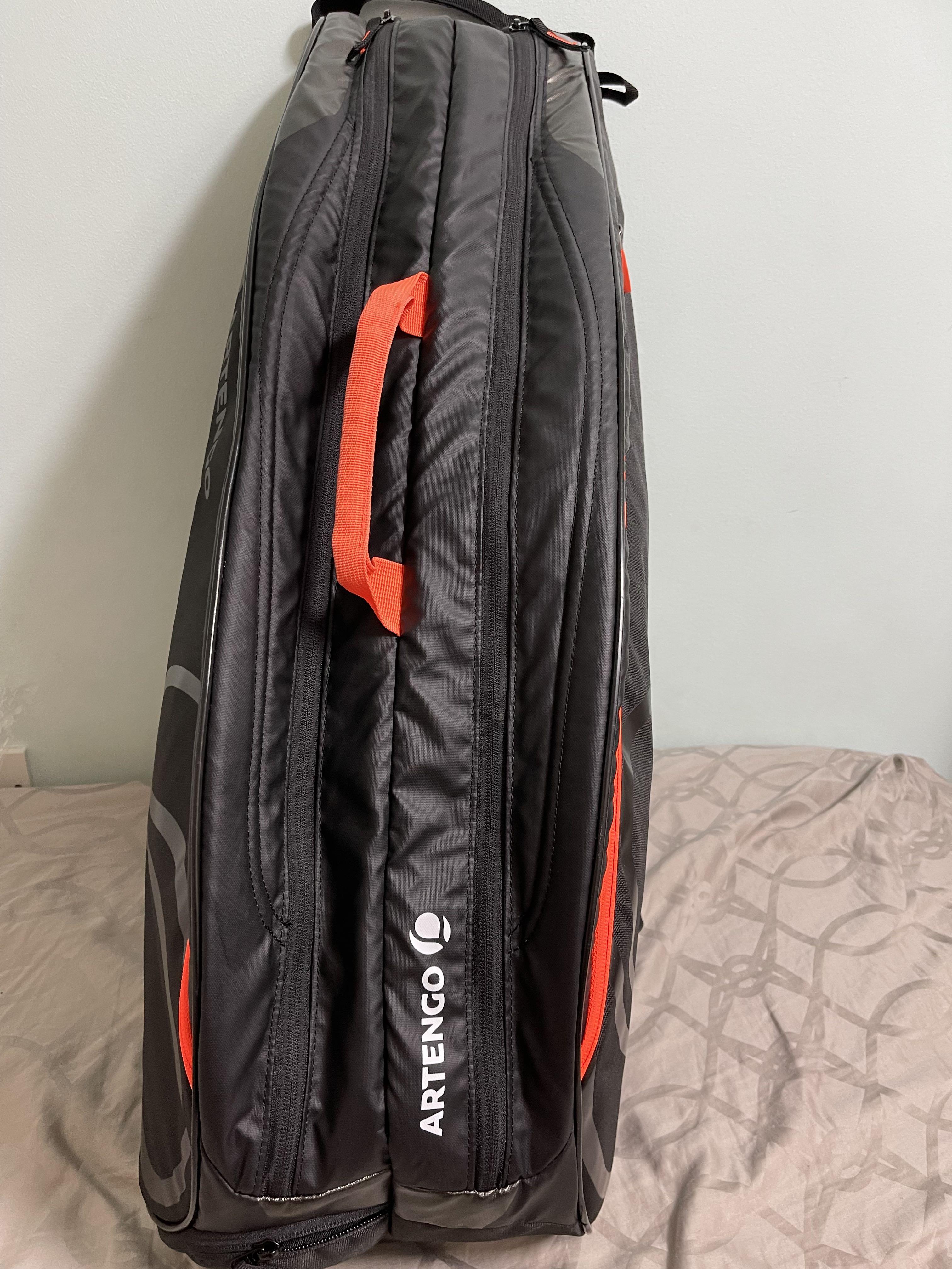 Tennis bag artengo 530l - black/orange, Sports Equipment, Other Sports ...