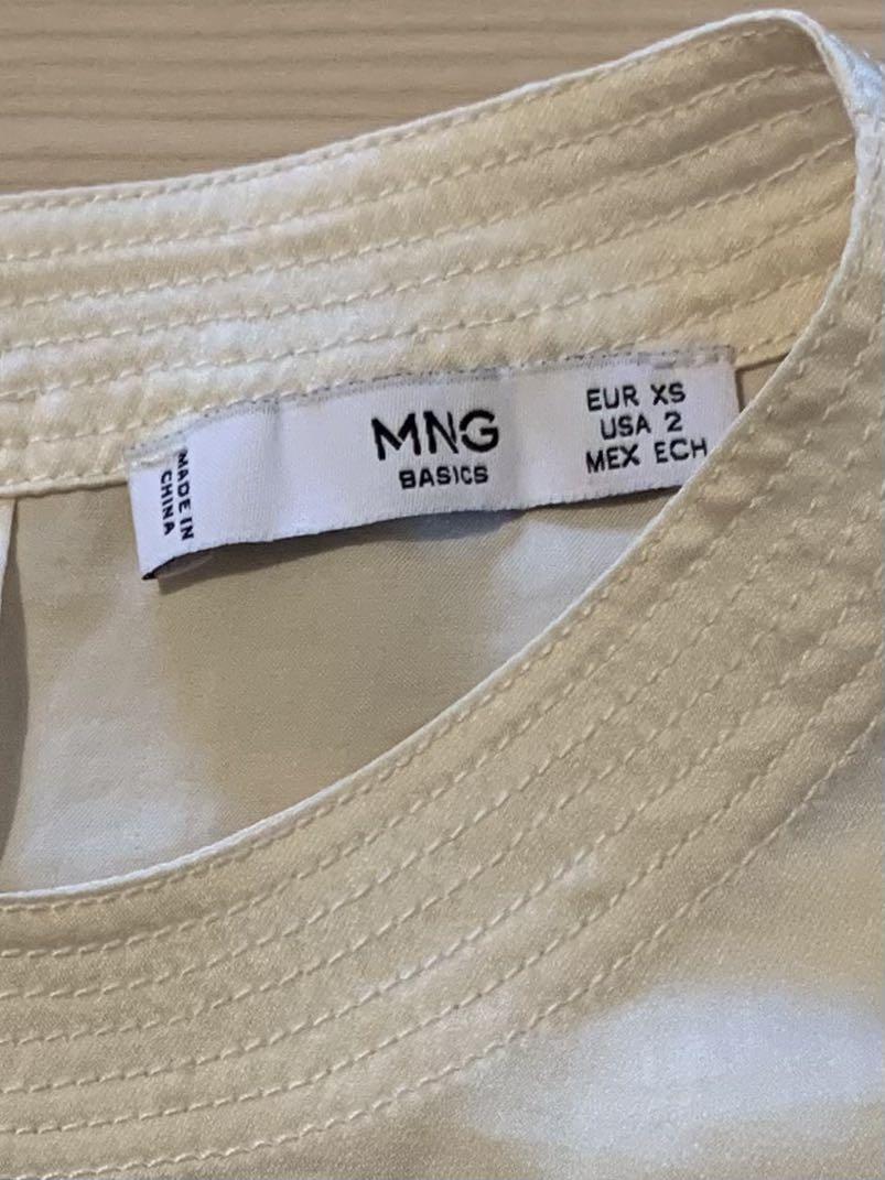 001 Blouse Mango Basics (Silk, Color Cream), Women's Fashion, Tops ...