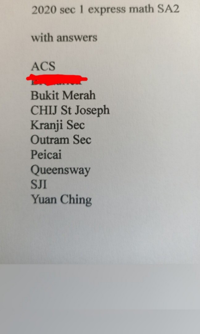 2020 sec 1 express math SA2 exam papers, Hobbies & Toys, Books ...