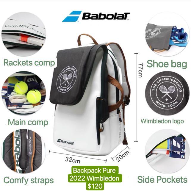 2022 Babolat Pure Wimbledon Tennis Bag Backpack AXS RH 6 Pack RH 12 ...