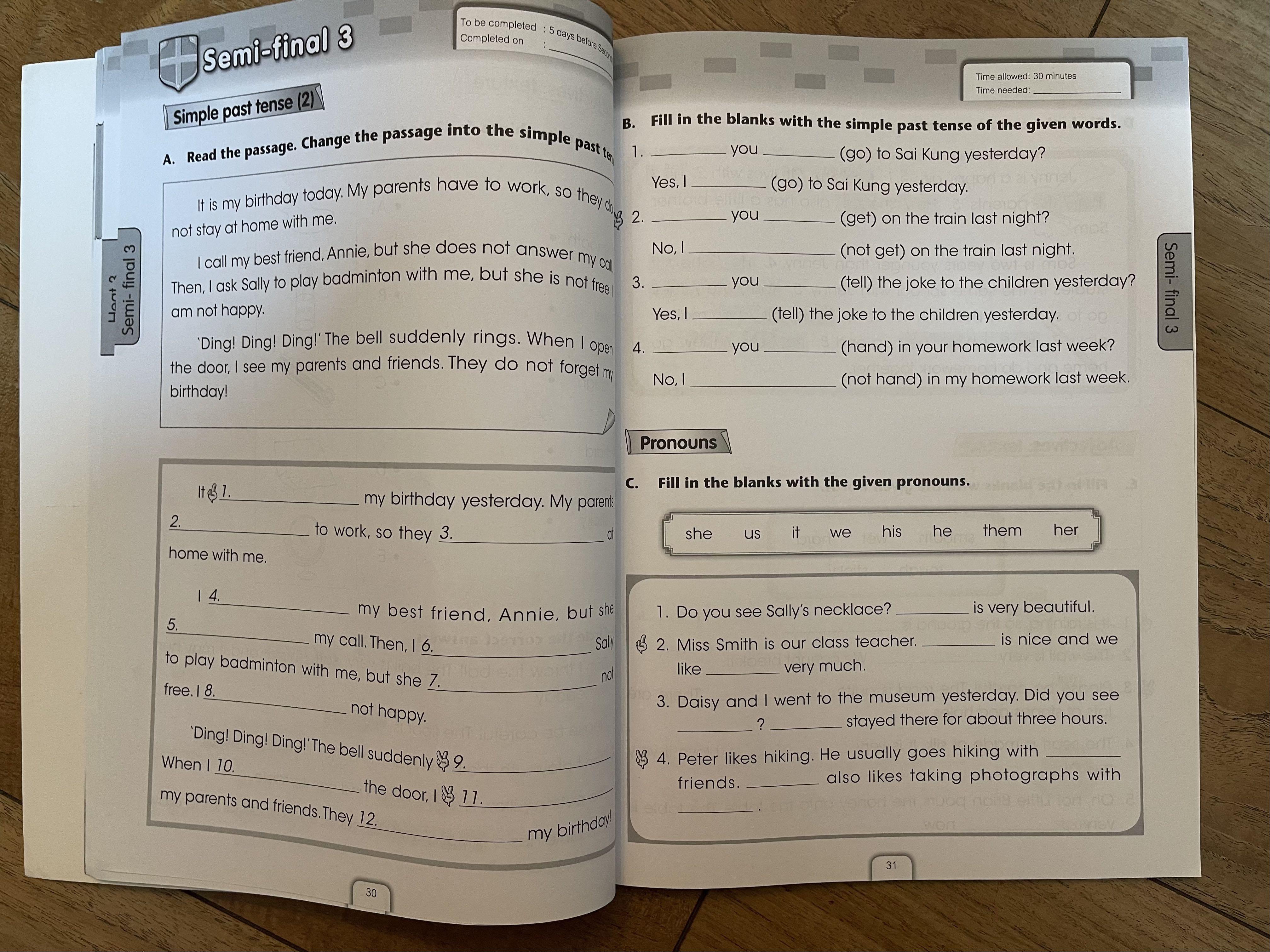 小學三年級英文科考試練習 P.3 English exercise, 興趣及遊戲, 書本 & 文具, 教科書 - Carousell