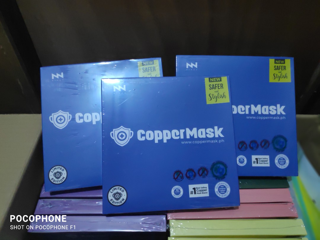All-New CopperMask Sapphire Blue, Health & Nutrition, Face Masks & Face ...