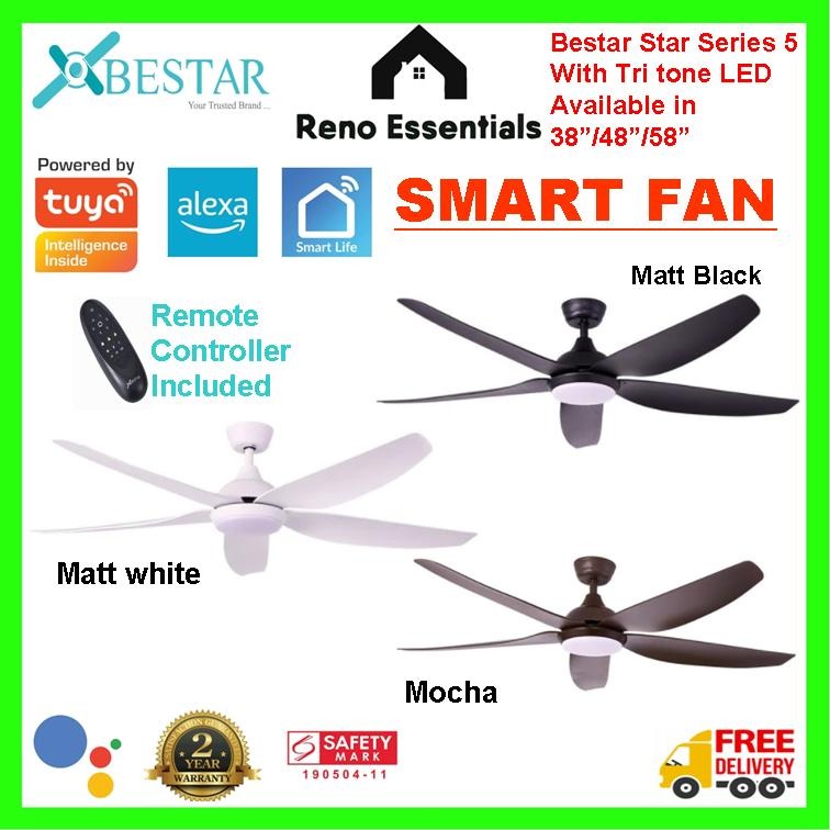 Bestar Star 5 Smart Ceiling fan with LED light, Furniture & Home Living ...