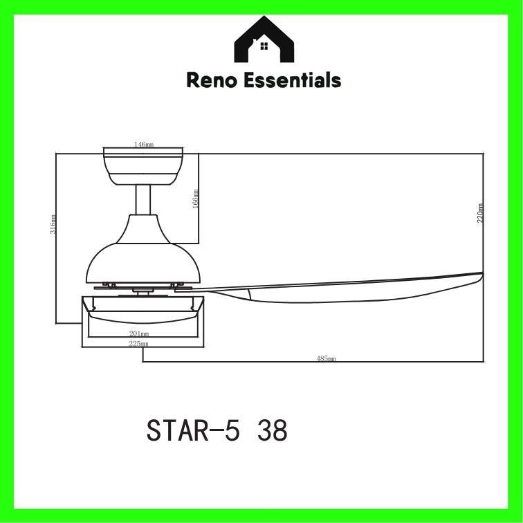 Bestar Star 5 Smart Ceiling fan with LED light, Furniture & Home Living ...