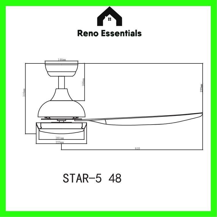 Bestar Star 5 Smart Ceiling fan with LED light, Furniture & Home Living ...
