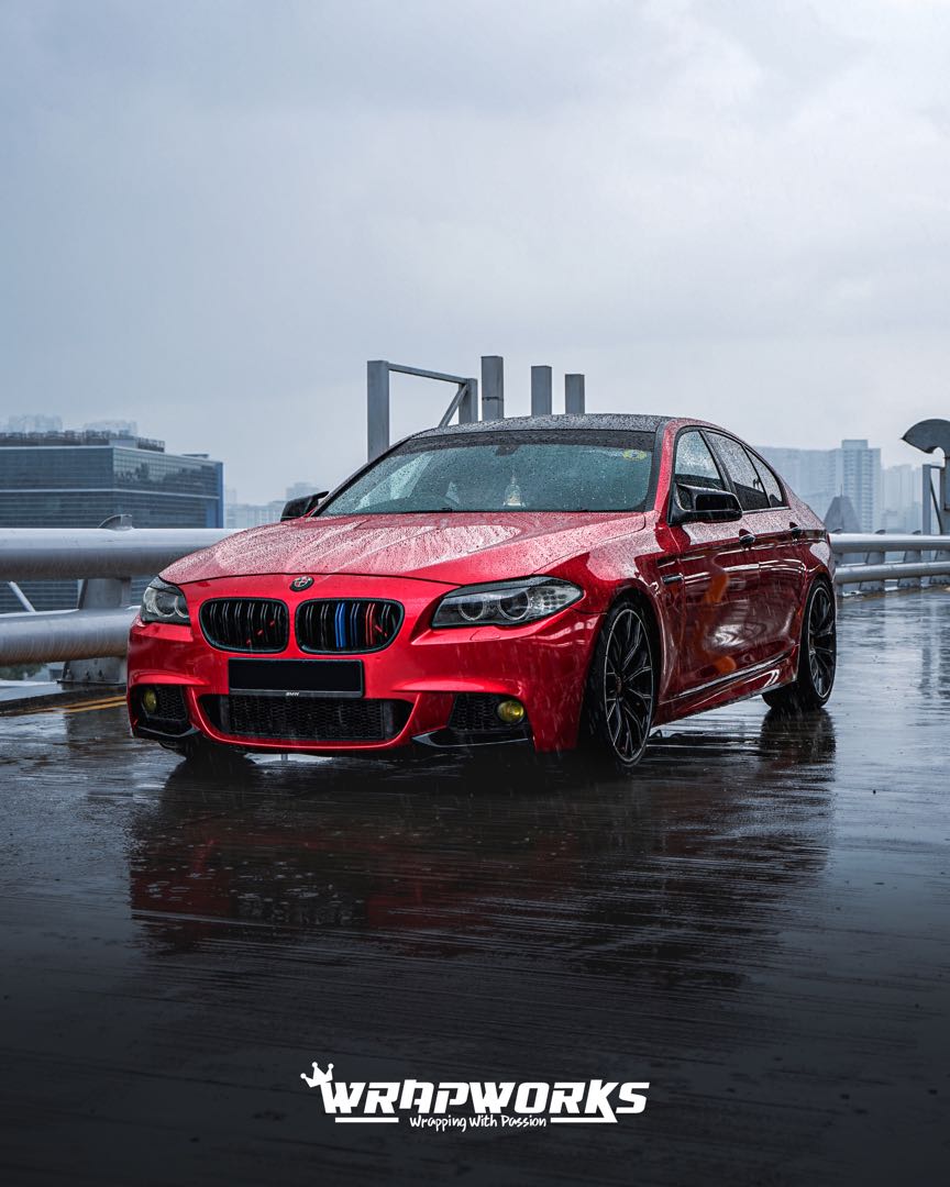 Bmw 5 Series Glossy Soul Red Full Wrap, Car Accessories, Accessories on ...