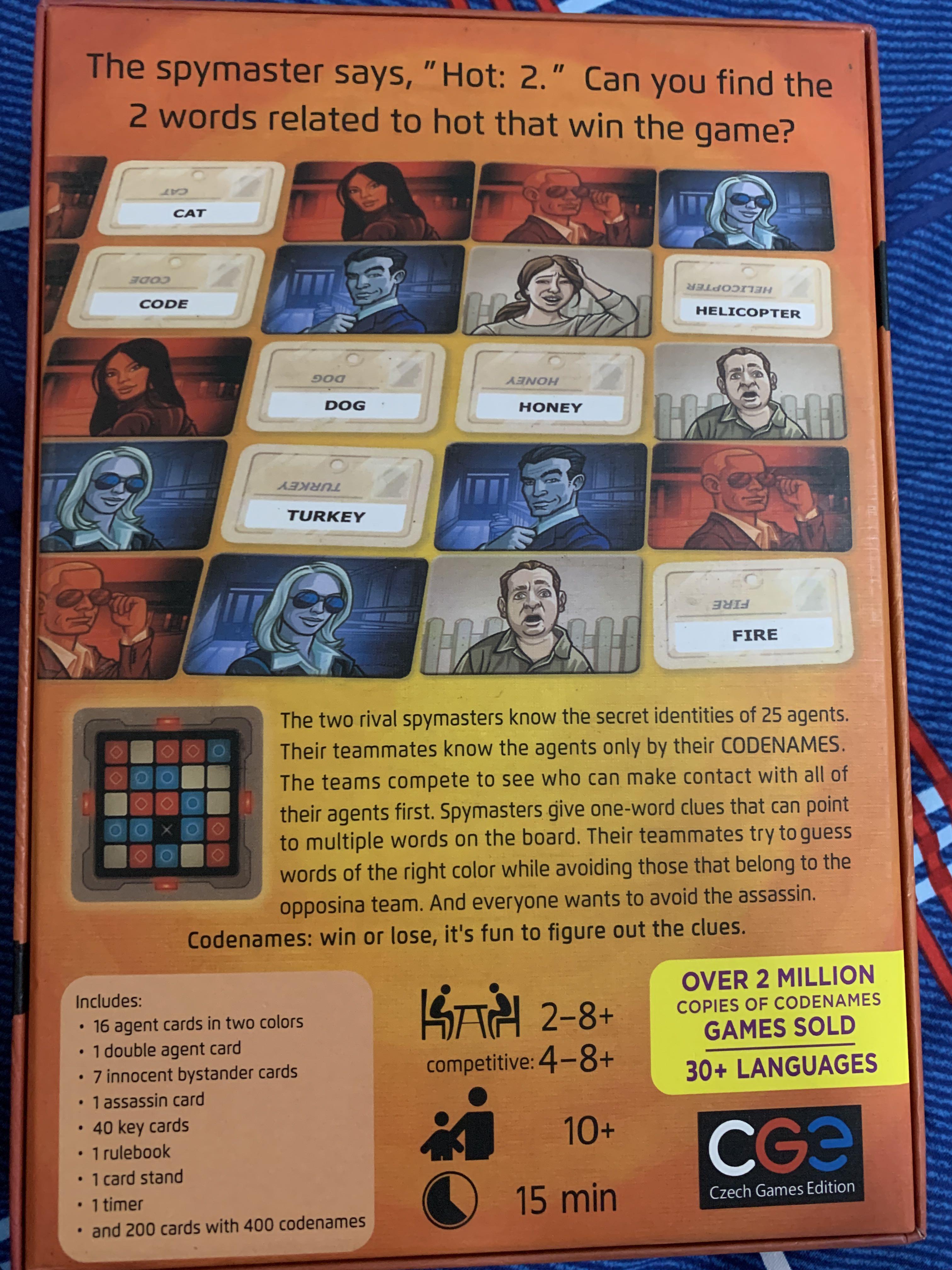 Codenames With Duet Words Family Game Vlaada Chvatil, Hobbies & Toys ...