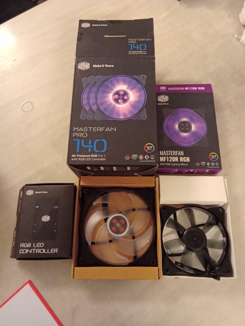 Cooler master RGB FANS &RGN LED CONTROLLER, Computers & Tech, Parts ...