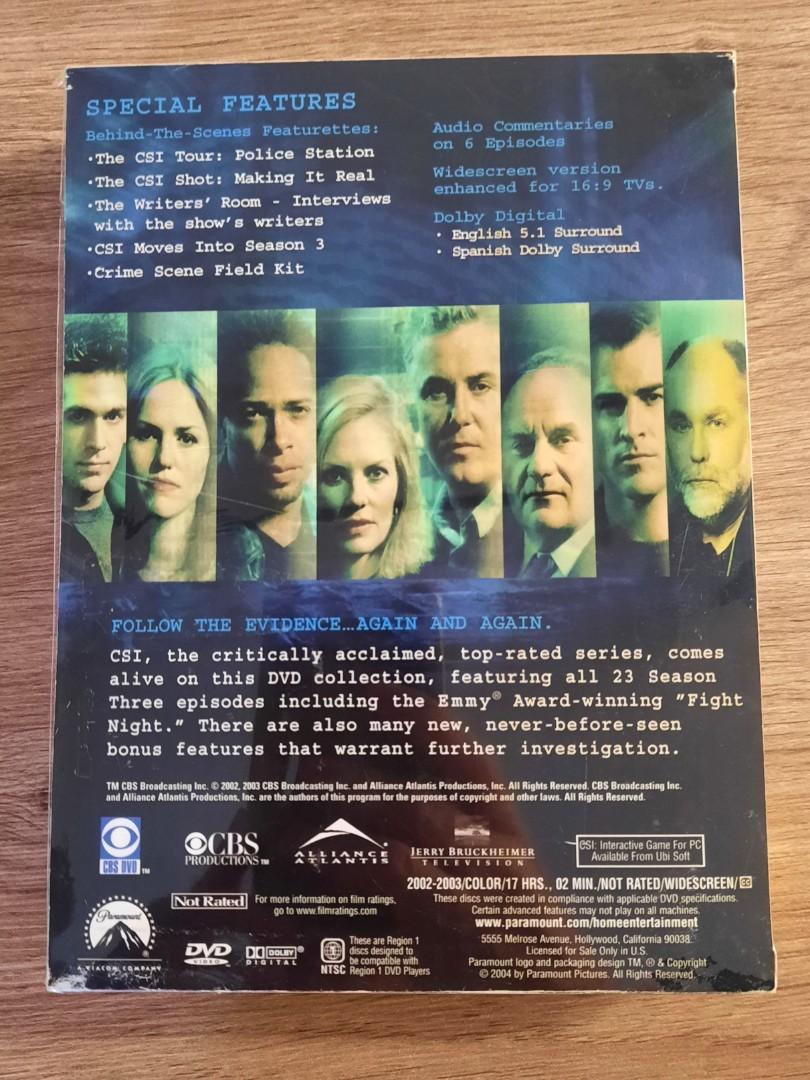 CSI : Crime Scene Investigation (Complete Third Season DVD set ...