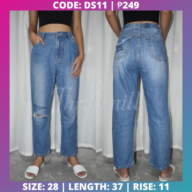 DENIM SQUAREPANTS | MOM JEANS | WIDELEG & BAGGY PANTS, Women's Fashion ...