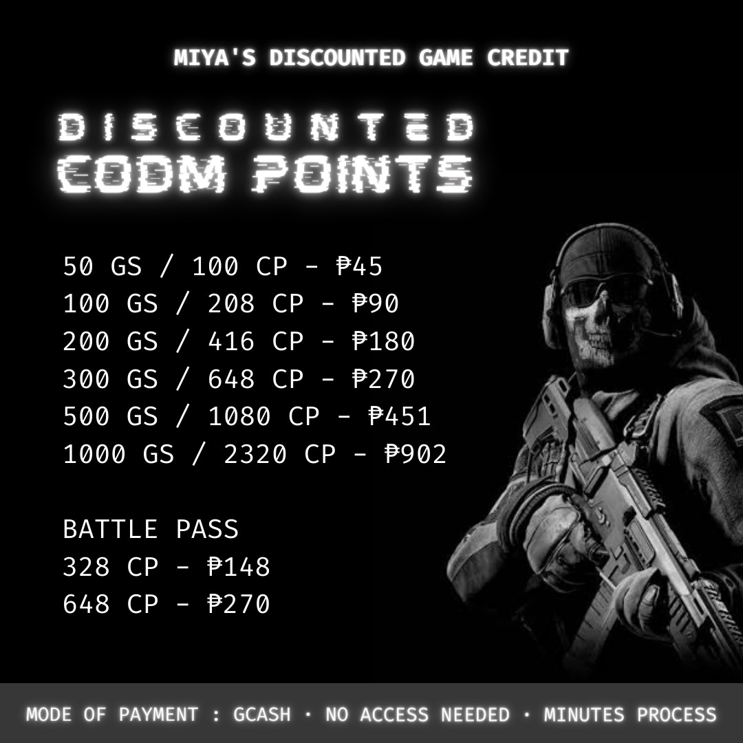 [UNAVAILABLE] Discounted Garena Shells/CODM Points via Card Password ...