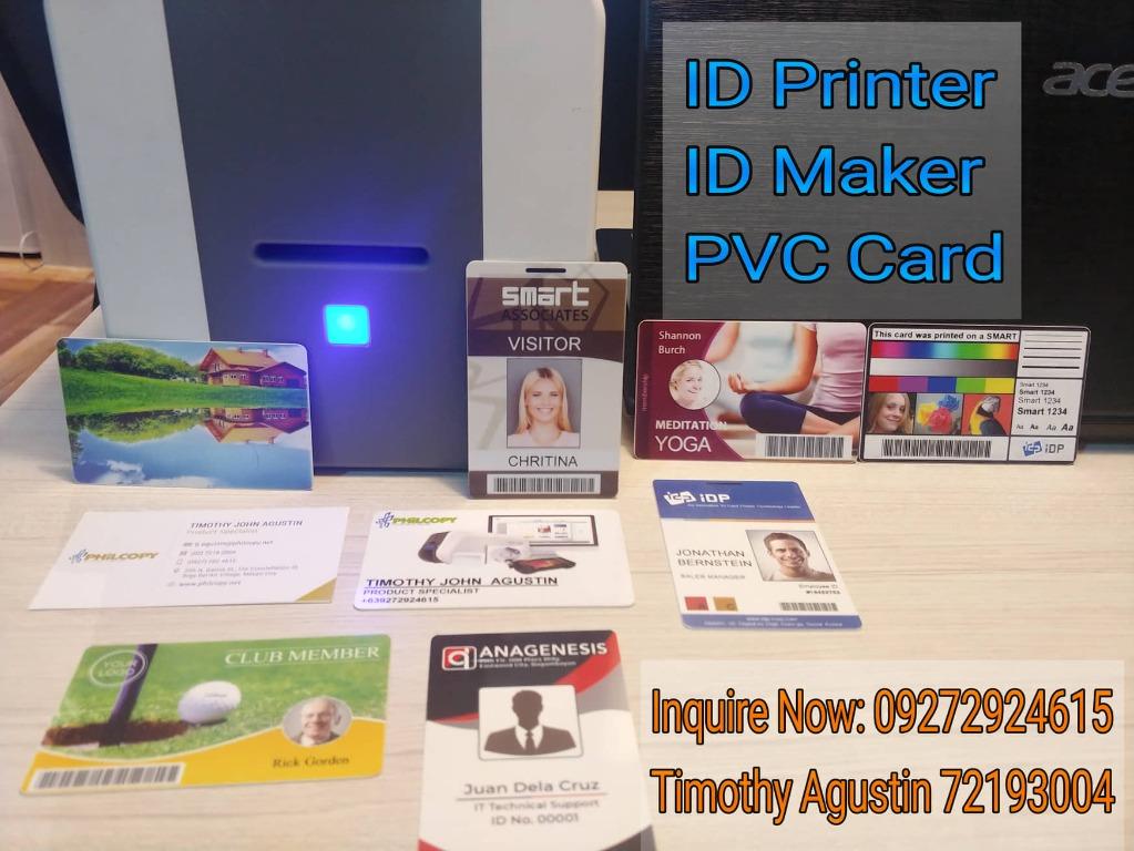 ID Maker Card Printer machine standard PVC plastic, Computers & Tech ...