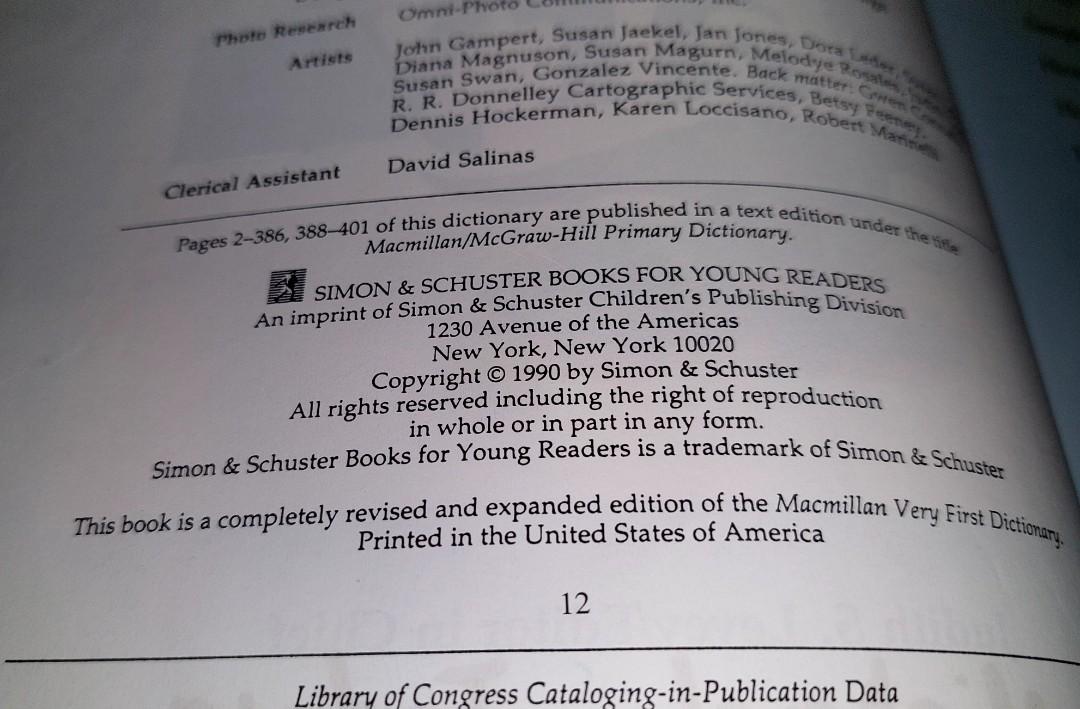 MACMILLAN First Dictionary, 1990 Children's Book, Hobbies & Toys, Books ...