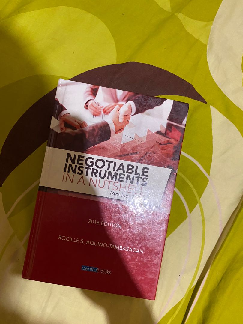 Negotiable Instruments Law by Tambacasan, Hobbies & Toys, Books ...