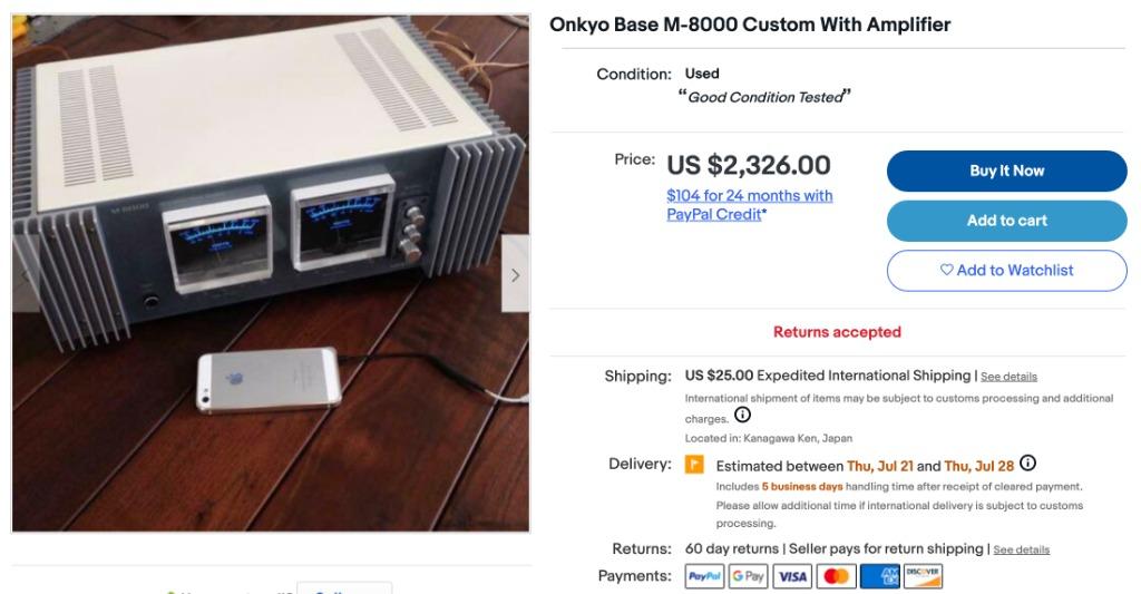 ONKYO M 8000 POWER AMPLIFIER Audio Soundbars Speakers Amplifiers