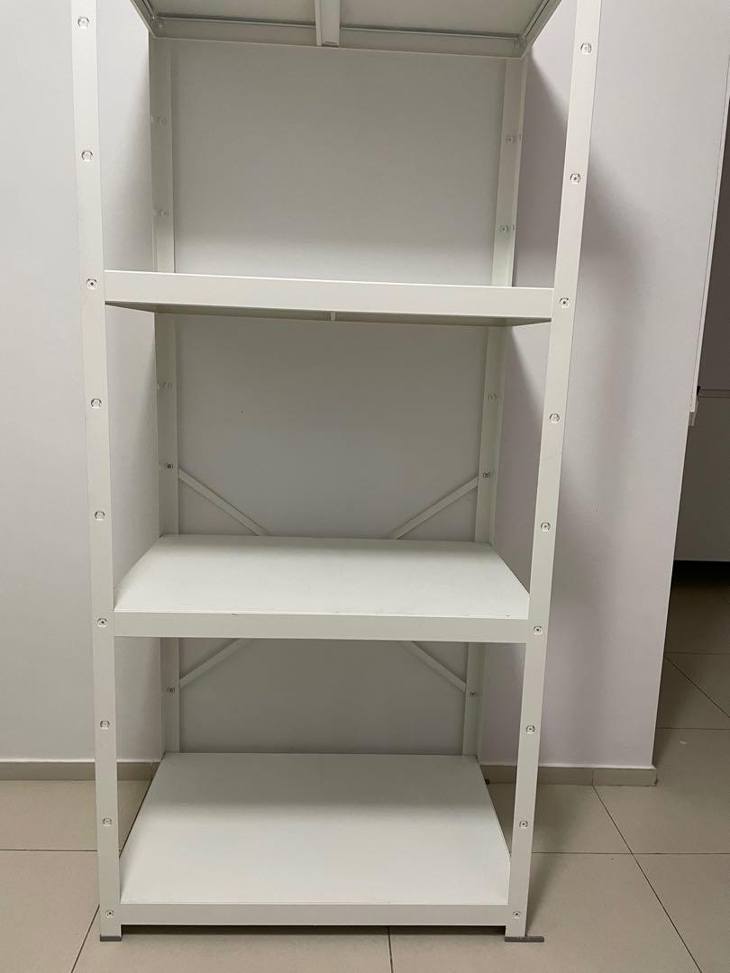 Pair of IKEA BROR metal shelving in white, Furniture & Home Living ...