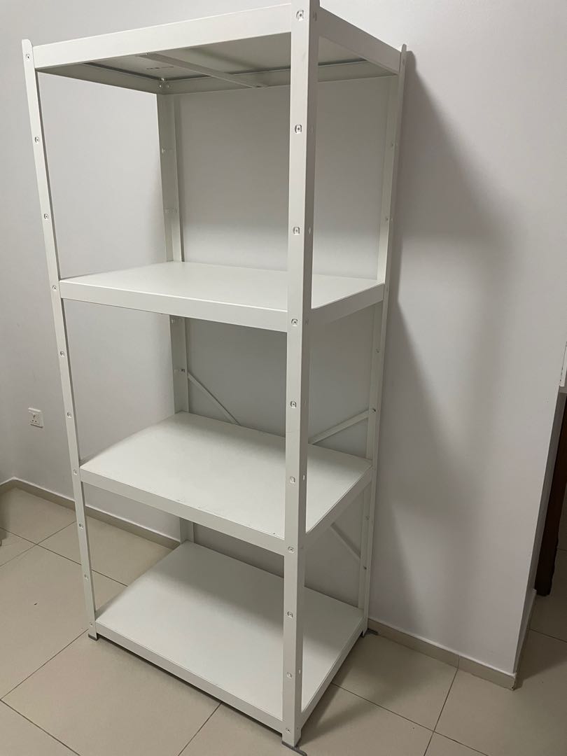 Pair of IKEA BROR metal shelving in white, Furniture & Home Living ...