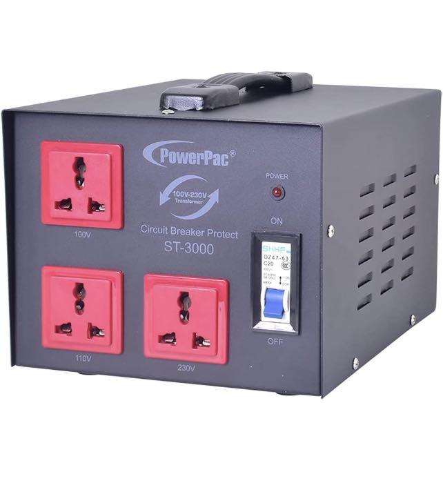 PowerPac ST3000 Heavy Duty Step Up & Down Voltage Converter Transformer ...