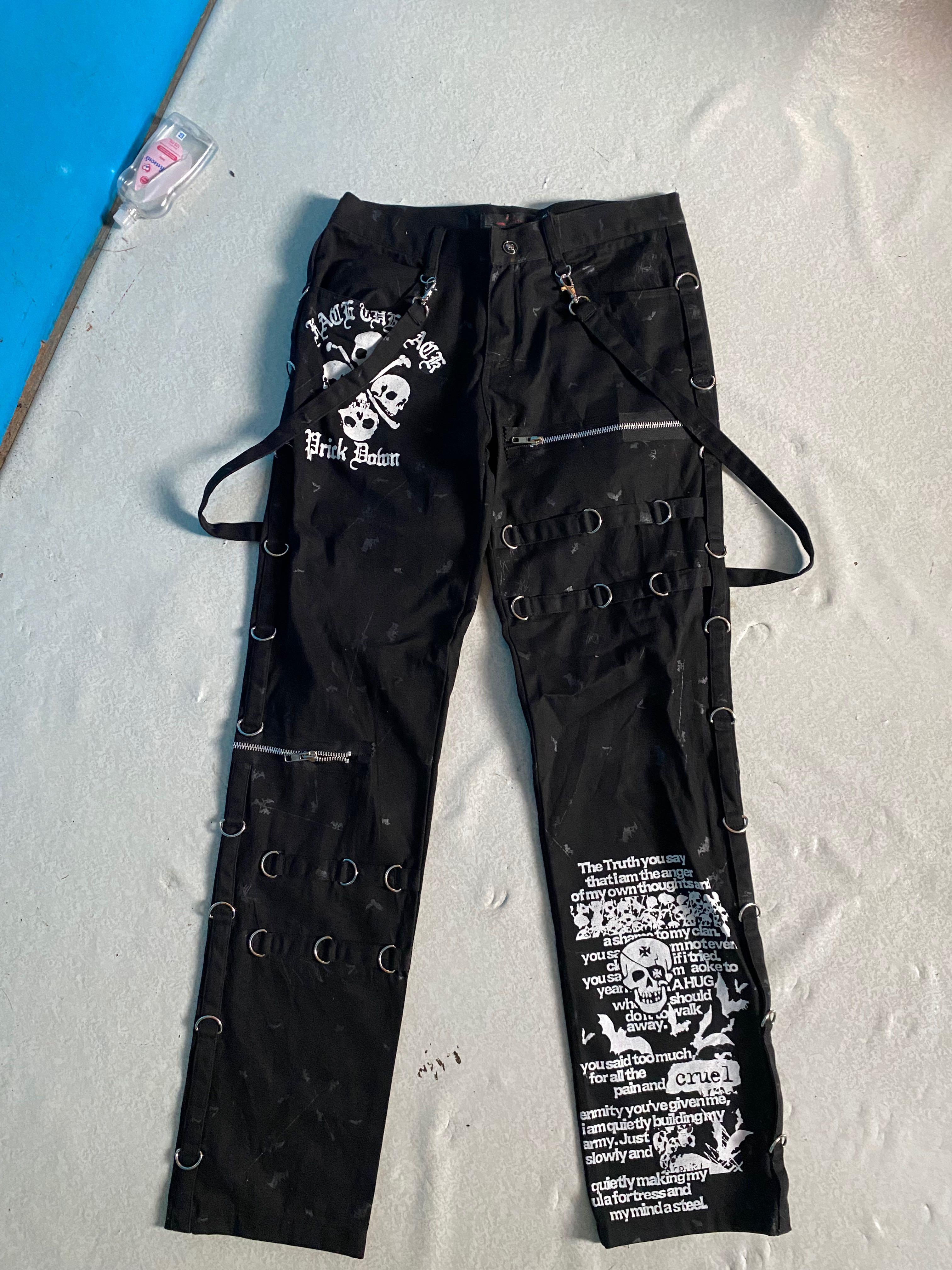 punk goth grunge pants GLP madpunk punk rave tripp nyc skull print, Men ...