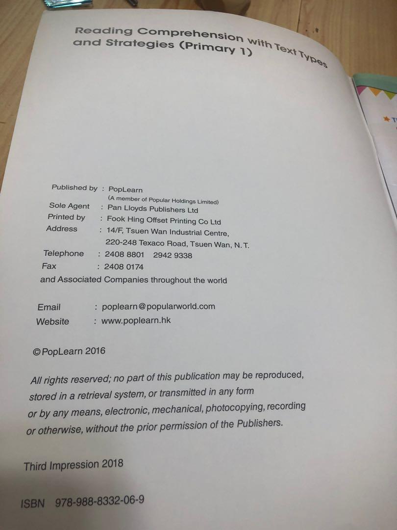 Reading Comprehension (P1), 興趣及遊戲, 書本 & 文具, 教科書 - Carousell