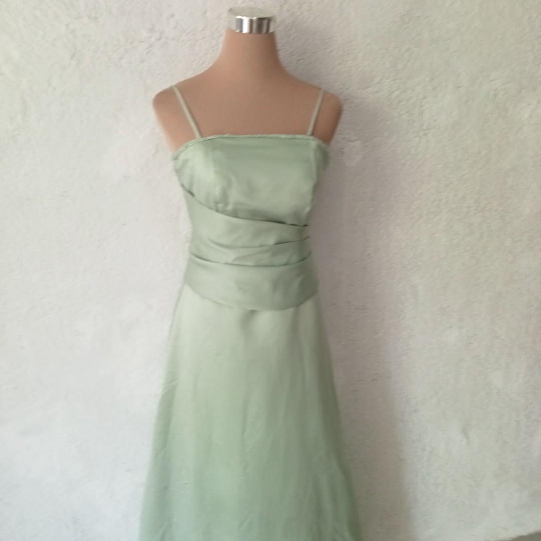 Sage green gown light green gown olive green gown satin gown minimalist ...