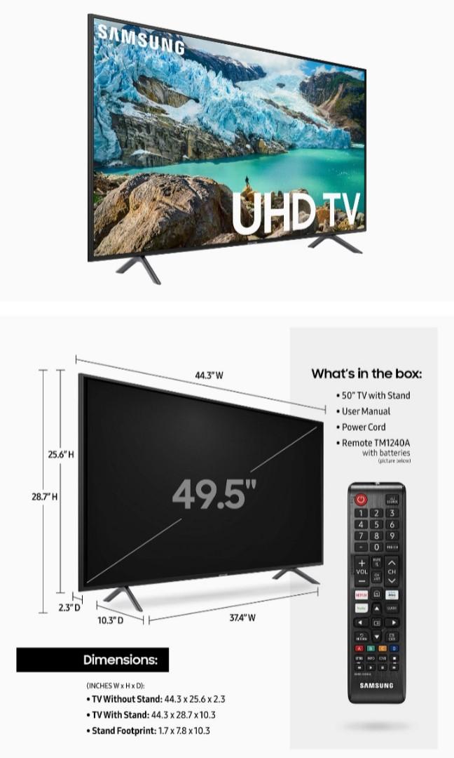 SAMSUNG Flat 50-Inch 4K UHD 7 Series ULTRA HD Smart TV w/HDR and ALEXA ...
