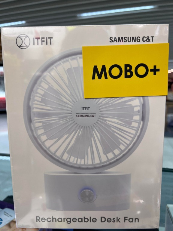 SAMSUNG ITFIT RECHARGEABLE DESK FAN 無線搖頭座枱風扇 [ITFIT05WE] 平衡進口 7天保用, 家庭 ...