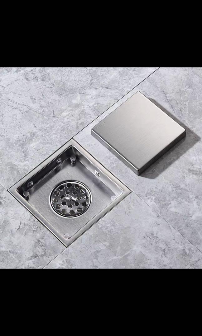 Stainless steel conceal floor trap 15cm (6”), Furniture & Home Living ...