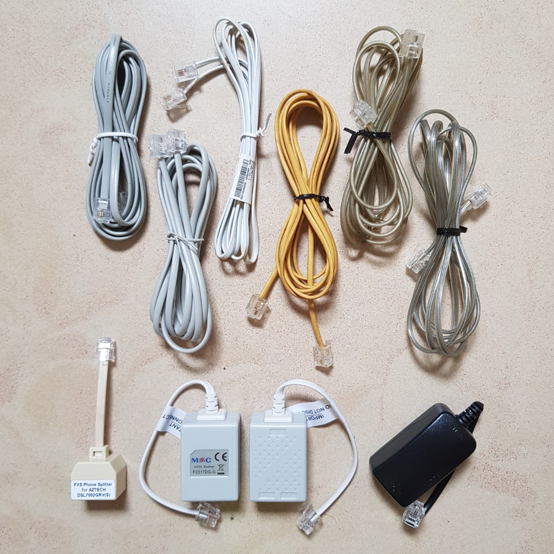 Landline Telephone Cables and Phone Line Splitters (RJ11), Computers ...