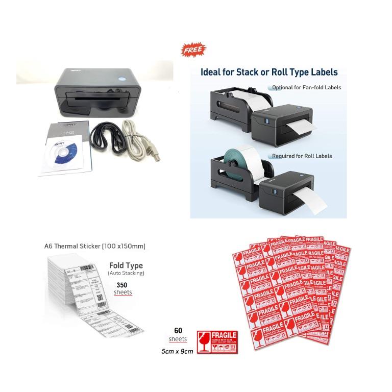 New Original Thermal Label Printer A6 IDPRT SP410 Free Holder Tray ...